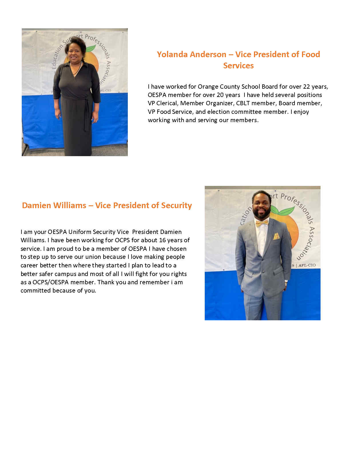 OESPA Board Member Bios – OESPA