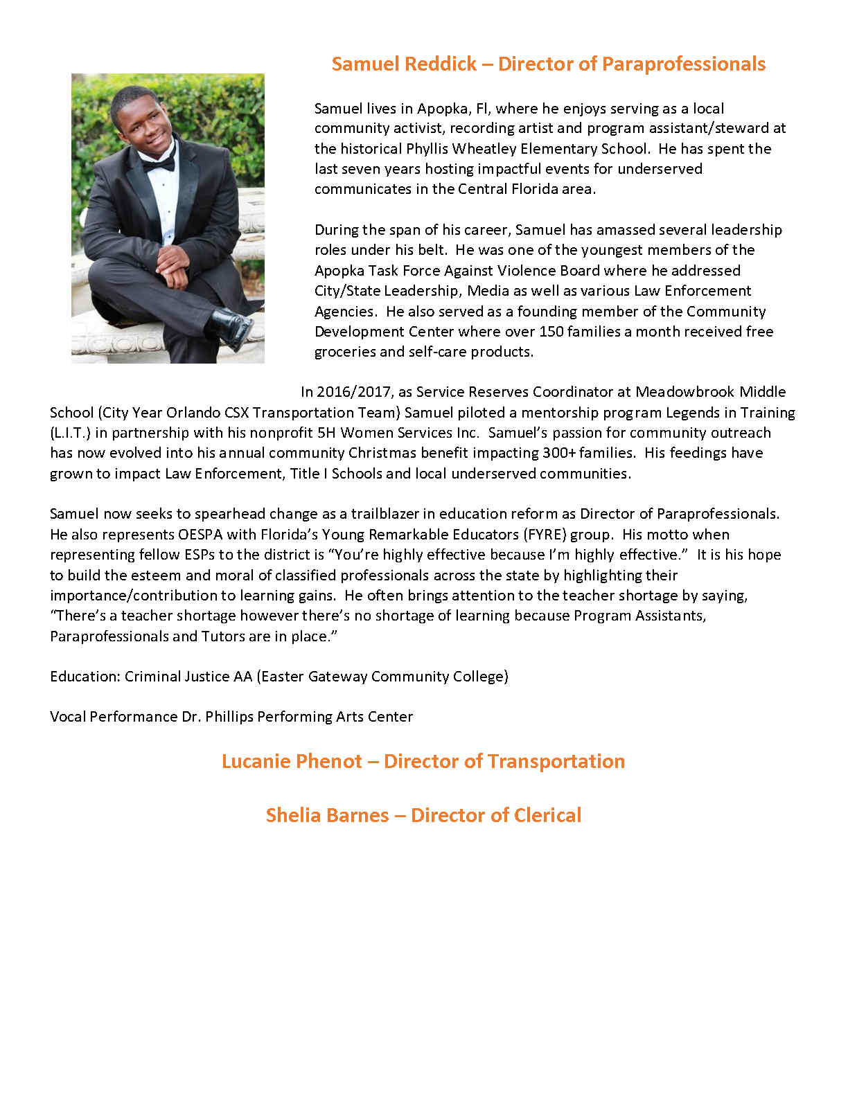 OESPA Board Member Bios – OESPA